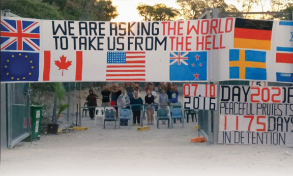 Refugees protest | Red Flag