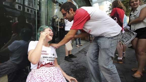 Police Pepper Spray Student Protest Red Flag